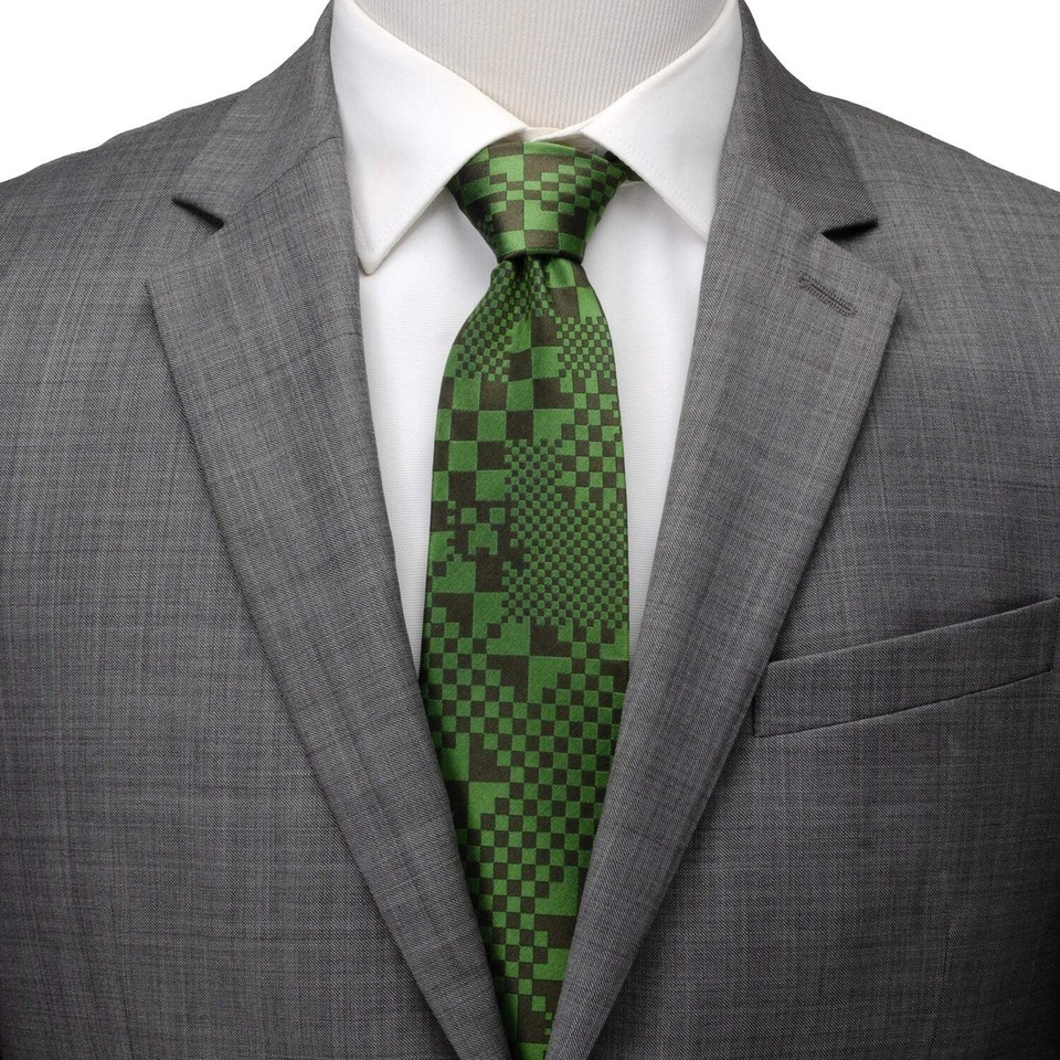Minecraft Pixelated Creeper Green Men's Tie | eBay