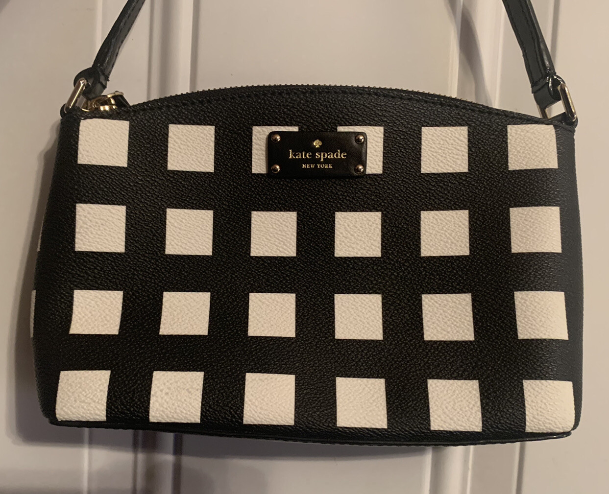 Kate Spade Millie Grove Pop Art Black White Checkered Small Crossbody ...