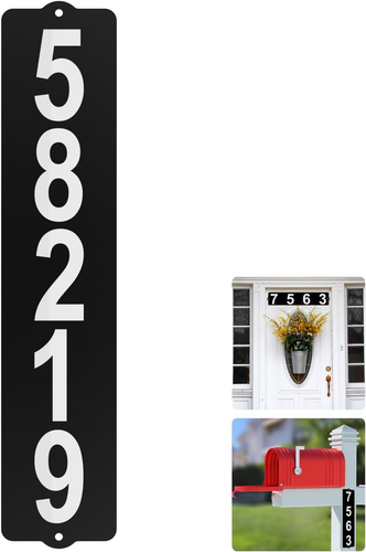 Metal Mailbox Numbers, Address Plaque, Waterproof, Horizontal ...