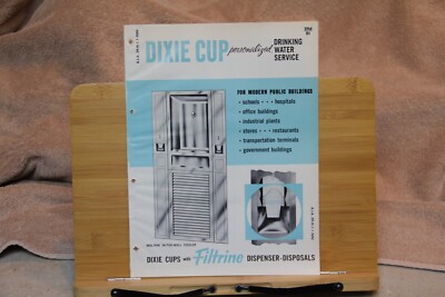 Dixie Cup Drinking WATER Service COOLER Brochure 4pg 1963 Filtrine | eBay