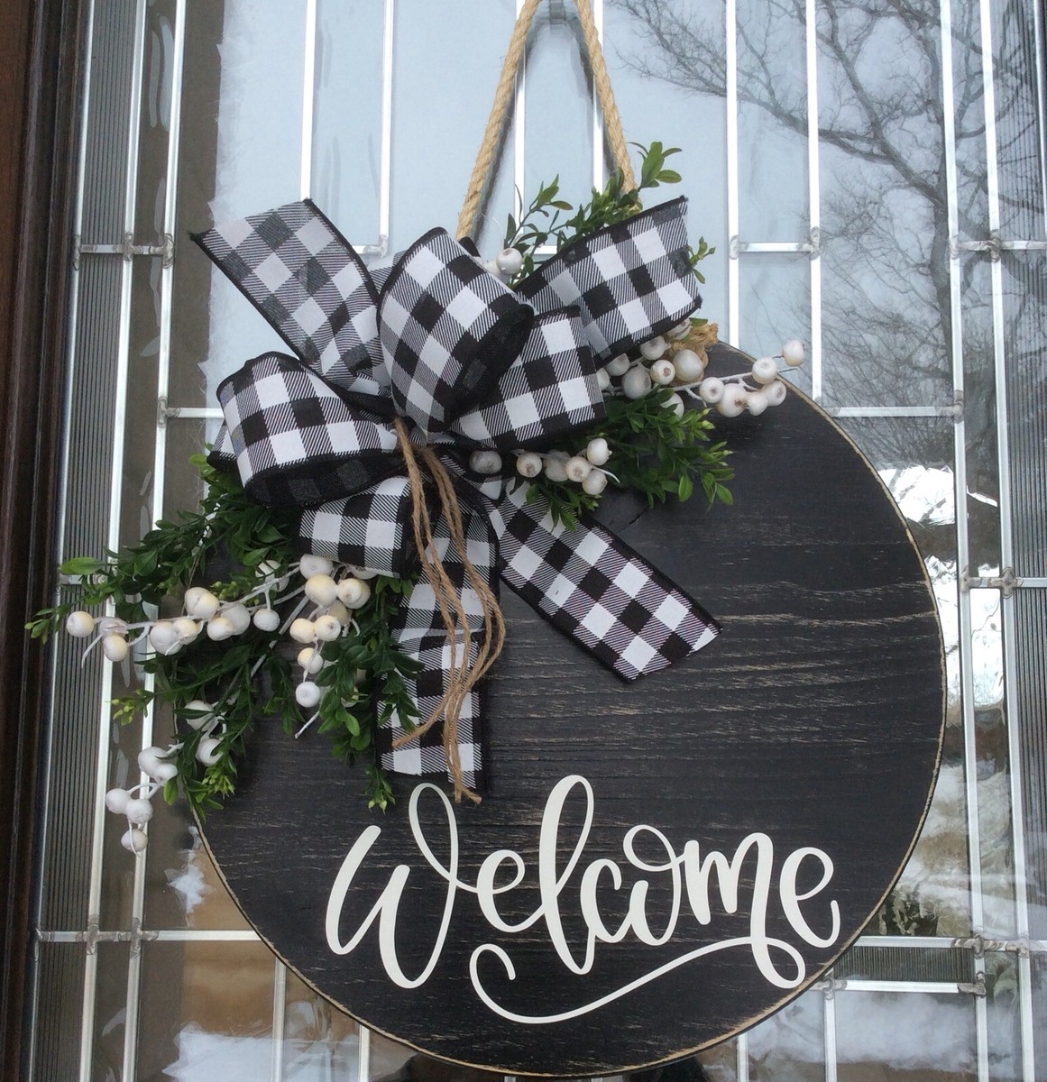 Wooden Door Wreaths 35cm Wood Chip Autumn Wreath