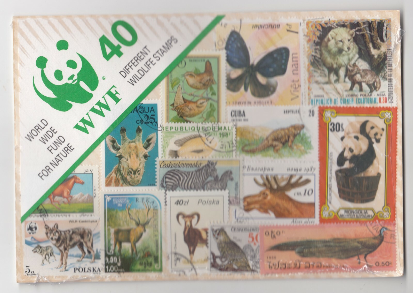World Wildlife Fund Animals WWF : 40 Different Used Stamps Collection ...