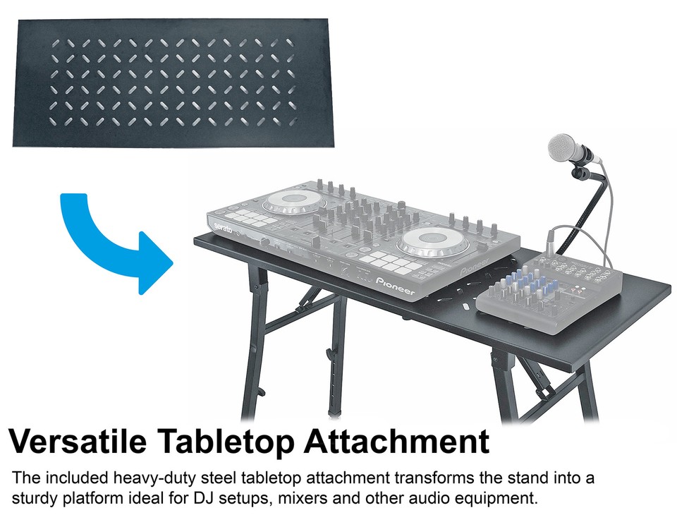 Rockville PKS38 Platform-Style Keyboard/DJ Stand+Tabletop+Gooseneck Mic ...