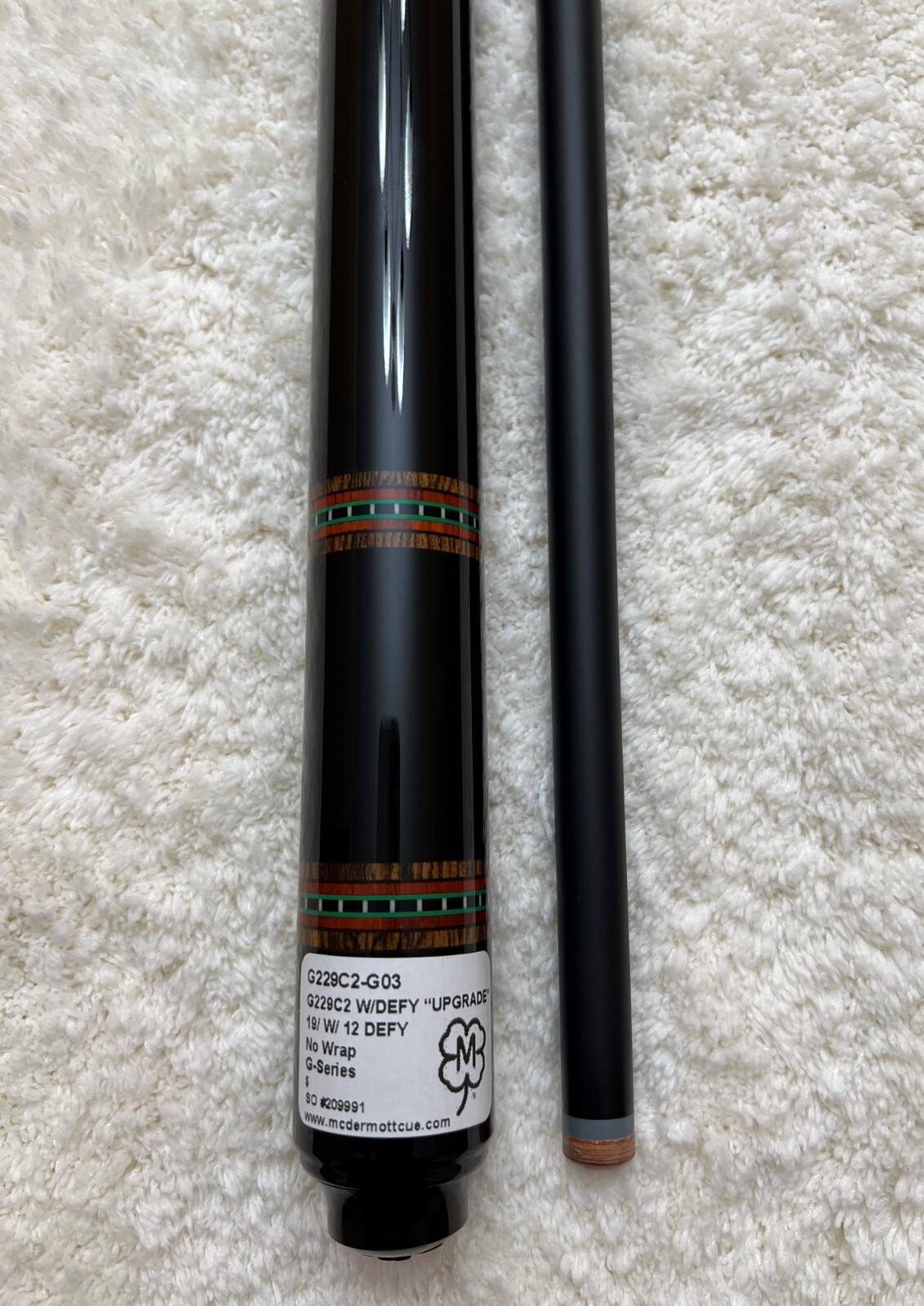 Custom McDermott G229 Pool Cue w/ 12mm Defy Carbon Fiber Shaft, FREE ...