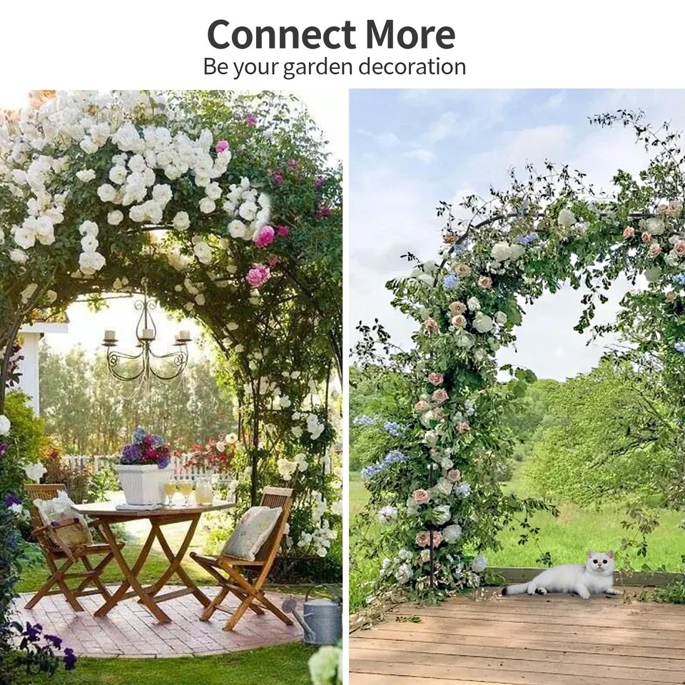 Half Garden Arch Trellis, Trellis Arch for Climbing Plants Outdoor, 7 ...