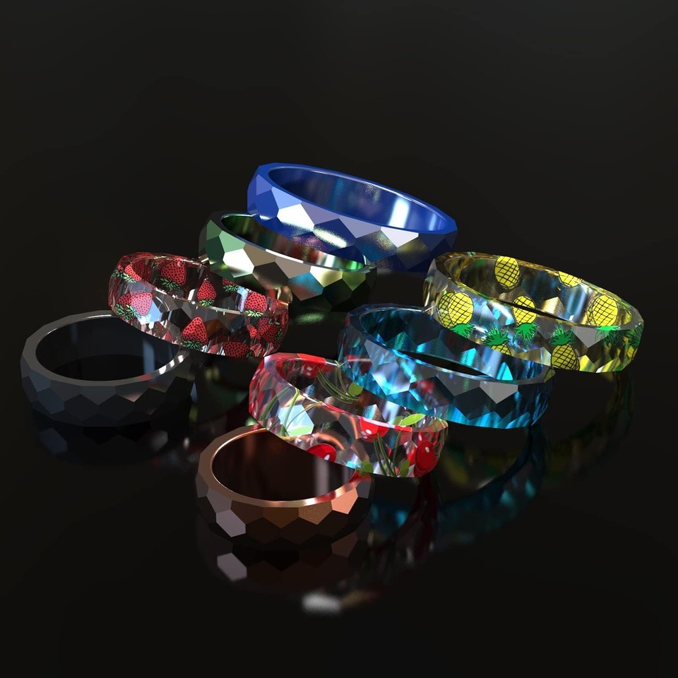 Resin Molds Silicone Rings 14 Sizes 4-17 5.5mm Width 2mm Thick for ...