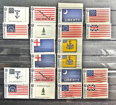 US Stamp Sc 1345-54, Historic Flags, MNH & Used Sets, F/VF, CV$ 5.50 ...