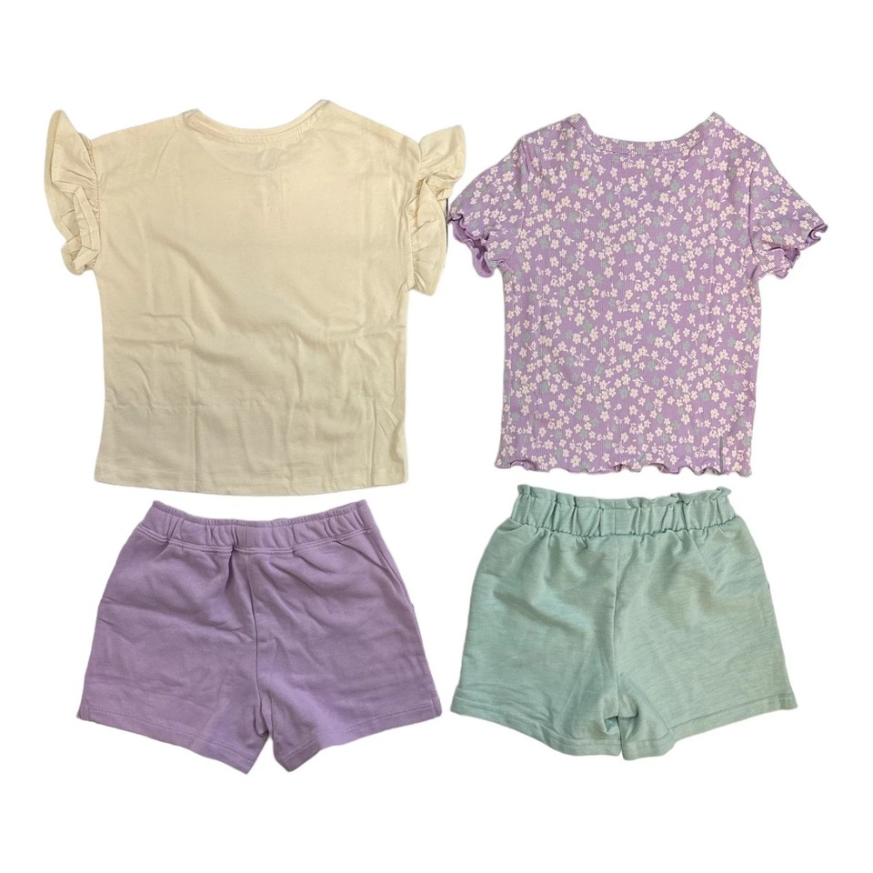 Member's Mark Girl's 4-Piece Mix & Match Two Tees & Two Shorts Set Size ...
