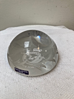 EDINBURGH CRYSTAL Scottish Etched Clear Crystal 3" Round Dome ...