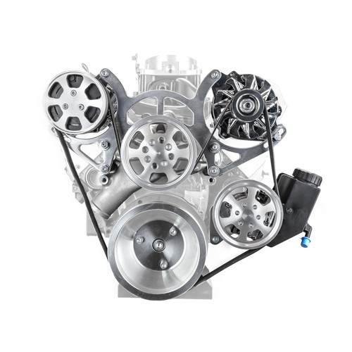 Chevy SBC 350 Aluminum Complete Serpentine Belt Drive System Kit w ...