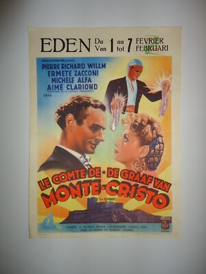 LE COMTE DE MONTE CRISTO/PIERRE RICHARD WILLM/Fr2/ affiche belge ...