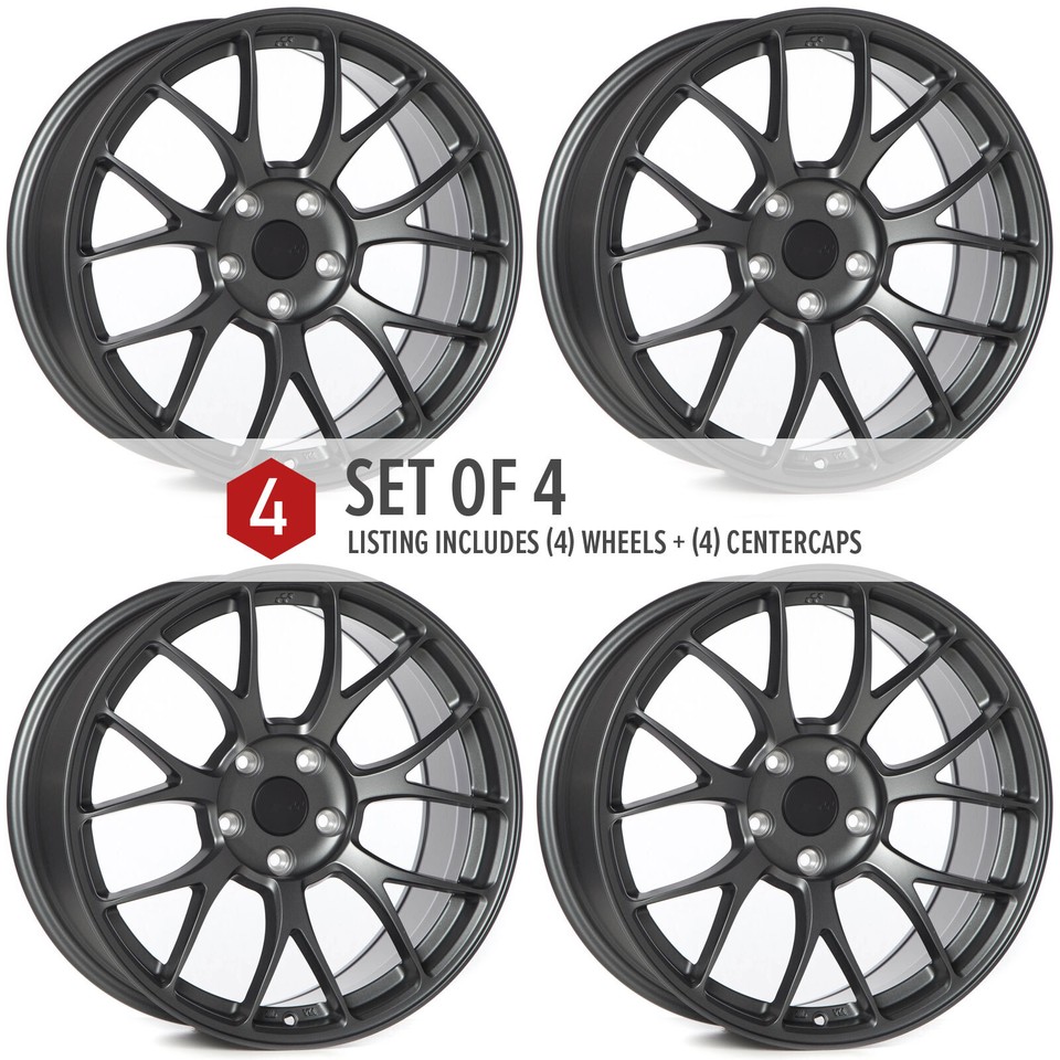 CIRCUIT CSF2 18x8.5 5x100 +35 MATTE GUNMETAL WHEELS FITS SUBARU WRX ...