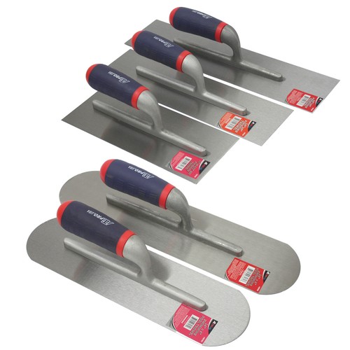 5pc Concrete Finishing & Swimming Pool Trowel High Carbon Steel w/ Soft ...