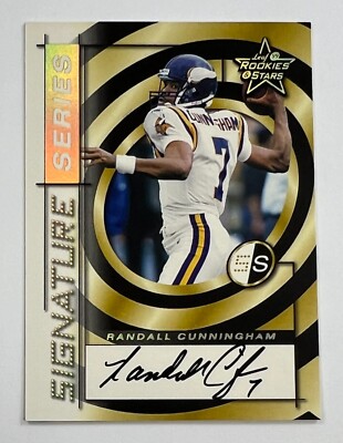 1999 Leaf Rookies & Stars Randall Cunningham Signature Series Auto 94/ ...