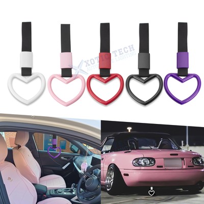 2 pieces JDM Heart-Shaped Tsurikawa Car Handle Straps Rear Bumper ...