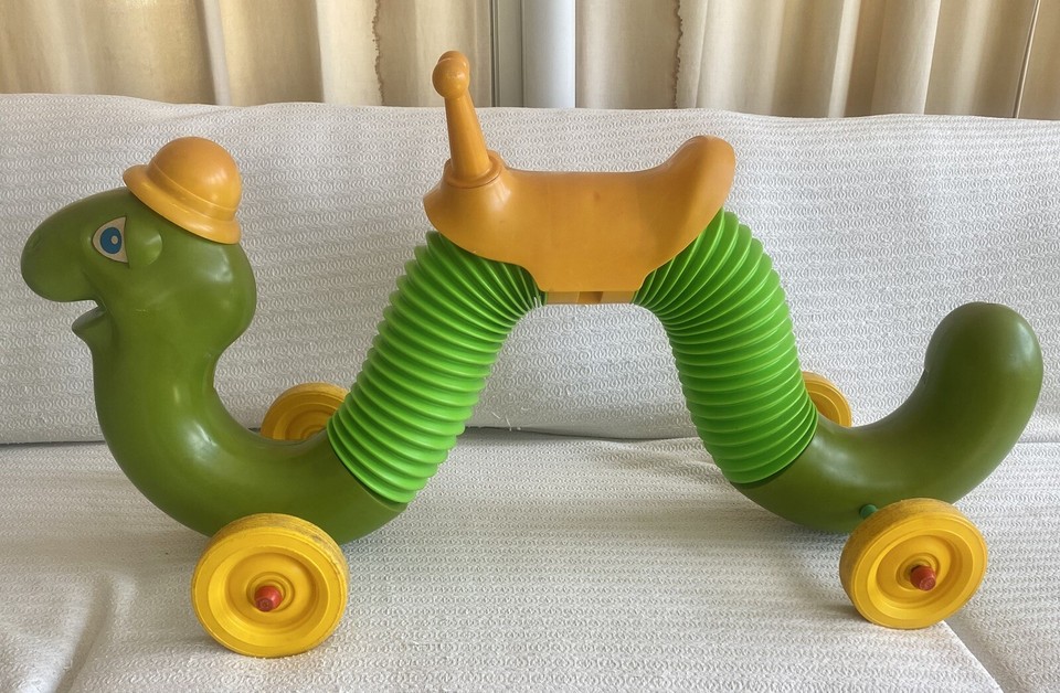 Vintage Hasbro Inchworm 1970s Original Kids Ride On Toy Clickety Sound ...