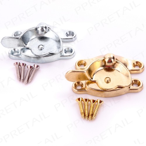 SILVER/BRASS SASH LIFT WINDOW FITCH FASTENER Classic Turn/Twist Latch ...