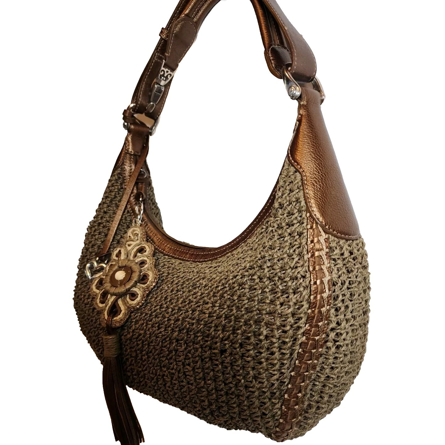 RARE BRIGHTON MENA RAFFIA MASTERPIECE COLLECTION SHOULDER HANDBAG PURSE ...