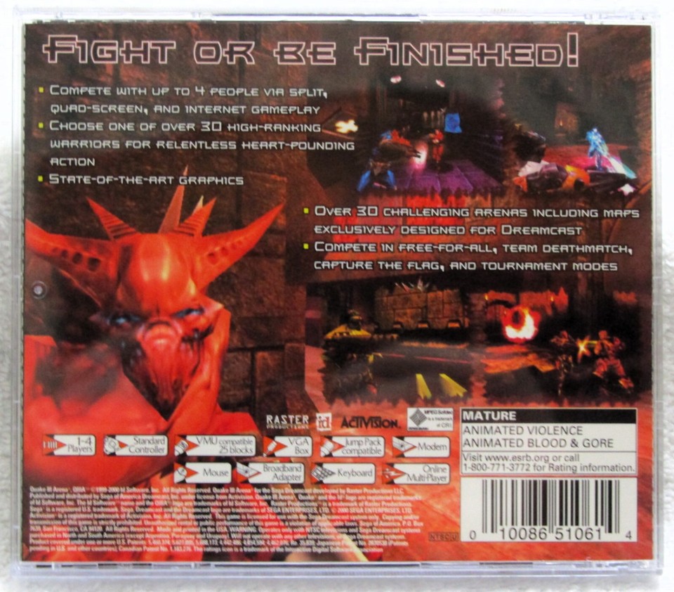 Quake III Arena for Sega Dreamcast 10086510614| eBay