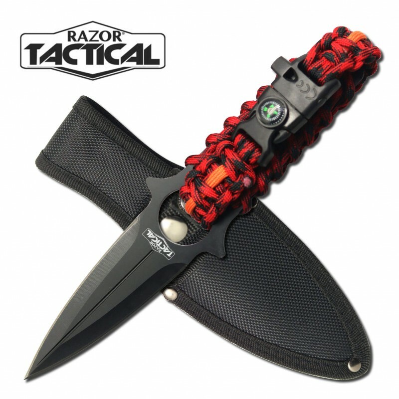 8.5" Full Tang Hunting Outdoor Tactical Dagger with Compass, Whistle ...