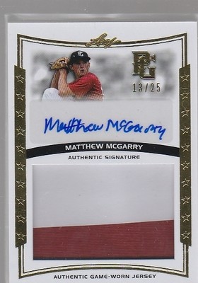 2014 Leaf Perfect Game Showcase Jersey Autograph Gold Matthew McGarry ...