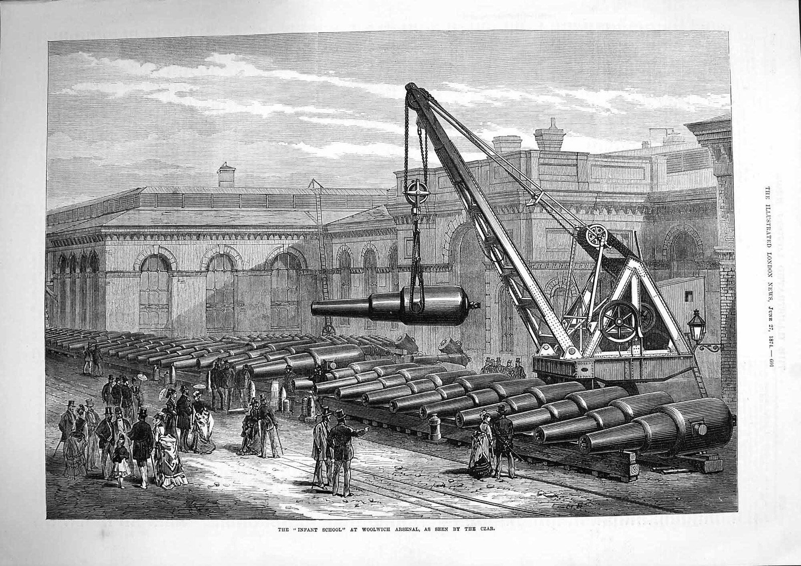 Original Old Antique Print 1874 Infant School Weapons Woolwich Arsenal ...