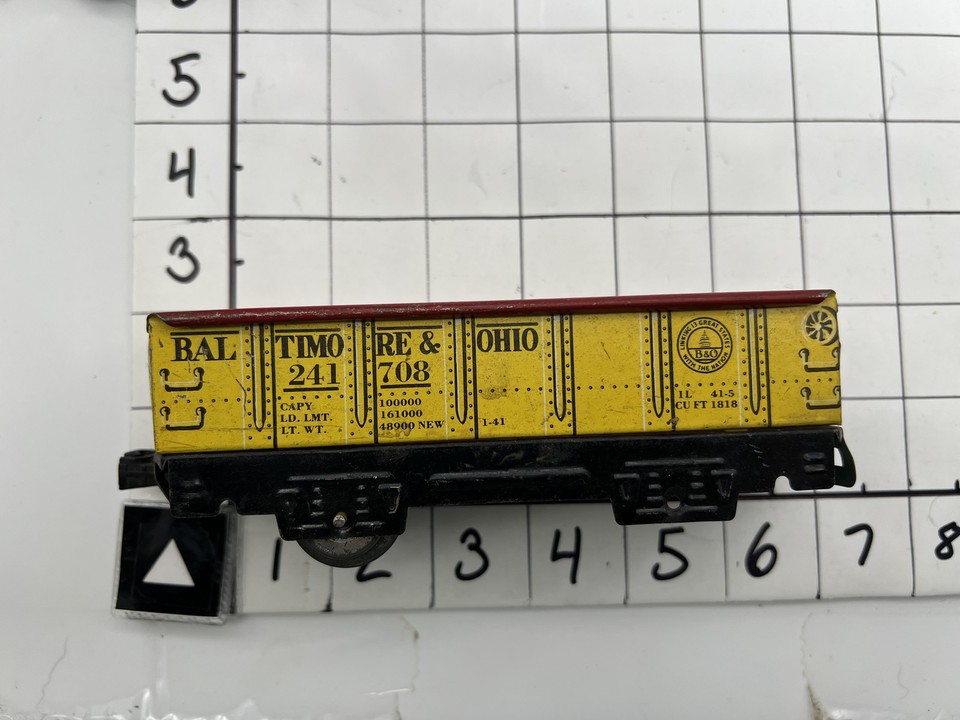 Marx #241708 O Gauge Baltimore & Ohio Gondola Car Yellow Lot of 2 Fair ...
