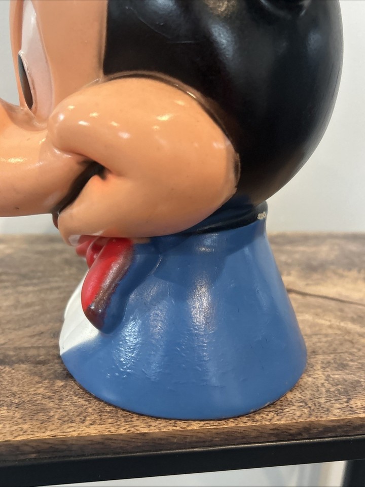 Vtg 1971 Mickey Mouse Disney Blow Mold Coin Bank Head, 10” Tall, with ...