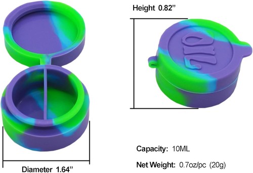 10ml Silicone Wax Containers Non-stick Concentrate Jars Multi Use (3 ...