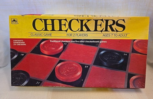 Vintage 1989 CHECKERS by Golden Classic Games Retro Board Game 4708-5 ...