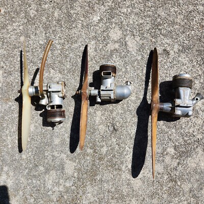 Three Vintage 1940s 1950s Model Airplane Engines, Stallion, McCoy ...