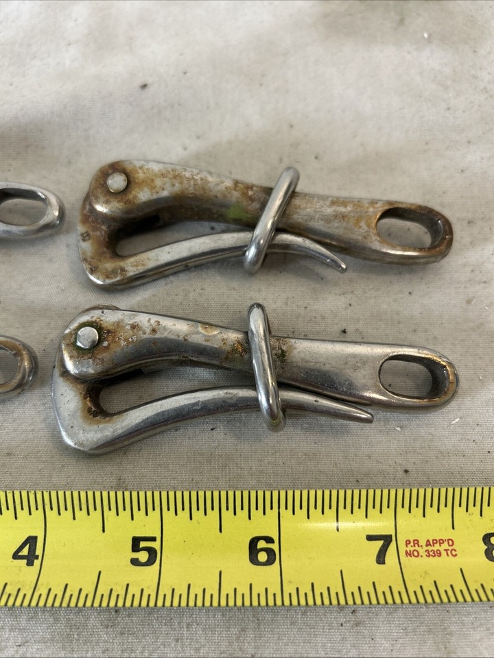 (4) Stainless Steel Pelican Hooks Marine Sailboat Lifeline Rigging Gear ...