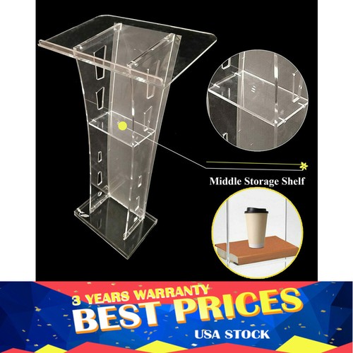 Plexiglass Church Pulpit Podium Conference Transparent Presentat Stand ...