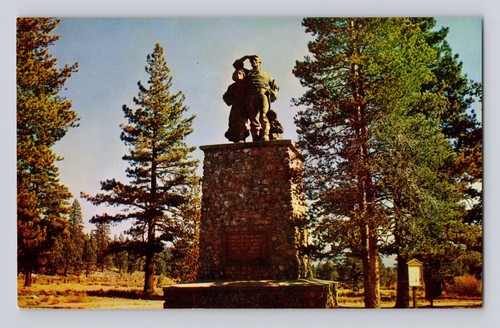 Postcard California Donner Lake CA Pass Monument Statue 1960s Unposted ...