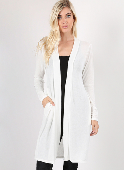 NEW Plus Size Open Front Long Duster Cardigan Sweater w/Side Pockets-XL ...