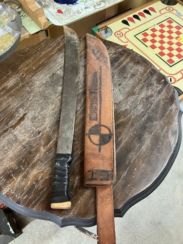 Martindale Machete 23W Carbon Steel Personalized Leather Sheath Vintage ...