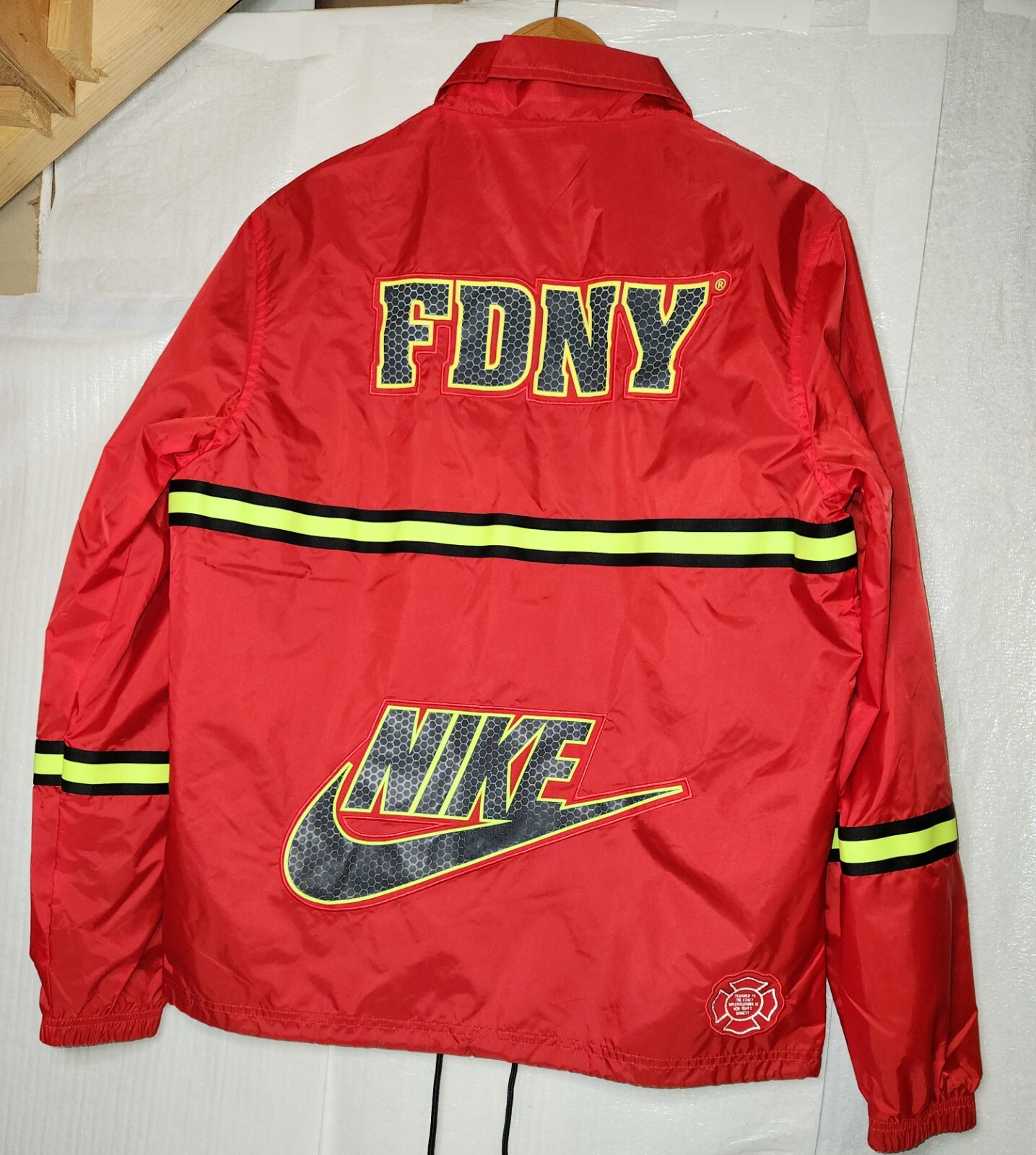 NIKE FDNY New York Fire Department Coaches Jacket Red… - Gem
