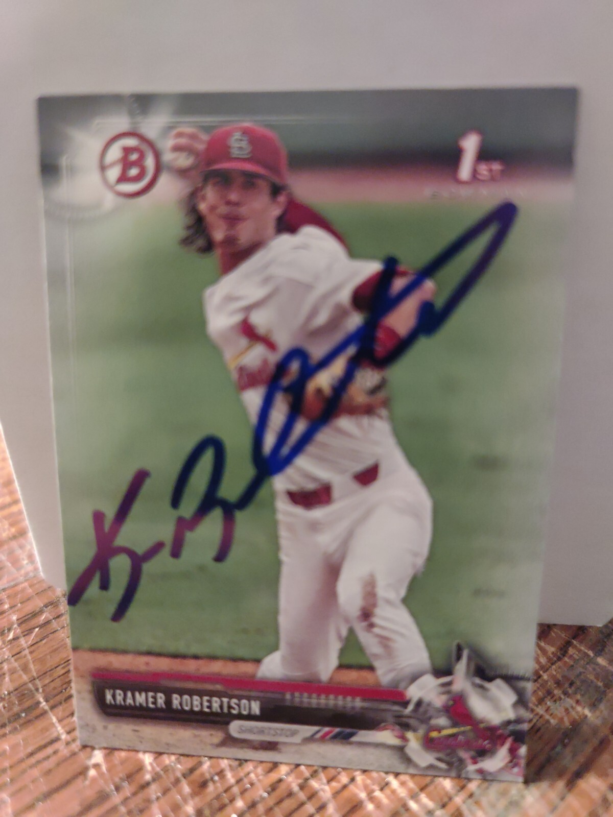 Kramer Robertson Autograph 2017 Bowman Draft Signed Baseball Card ...