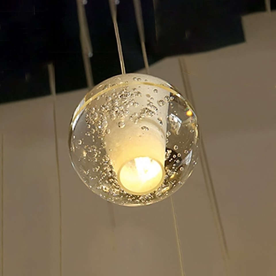 Modern G4 LED Bubble Crystal Round ball Ceiling Light Room Stair ...