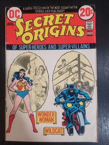 SECRET ORIGINS #3 DC 1973 WONDER WOMAN, WILDCAT, NICK CARDY COVER FN ...