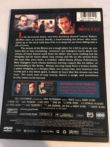 A Bronx Tale (DVD, 1998) RARE ROBERT De NIRO 1993 CRIME DRAMA RARE OOP ...