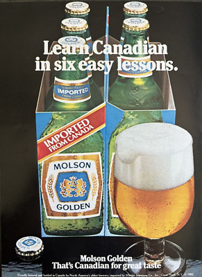 1982 Molson Golden Beer Imported From Canada Six Pack Bottles Vintage ...