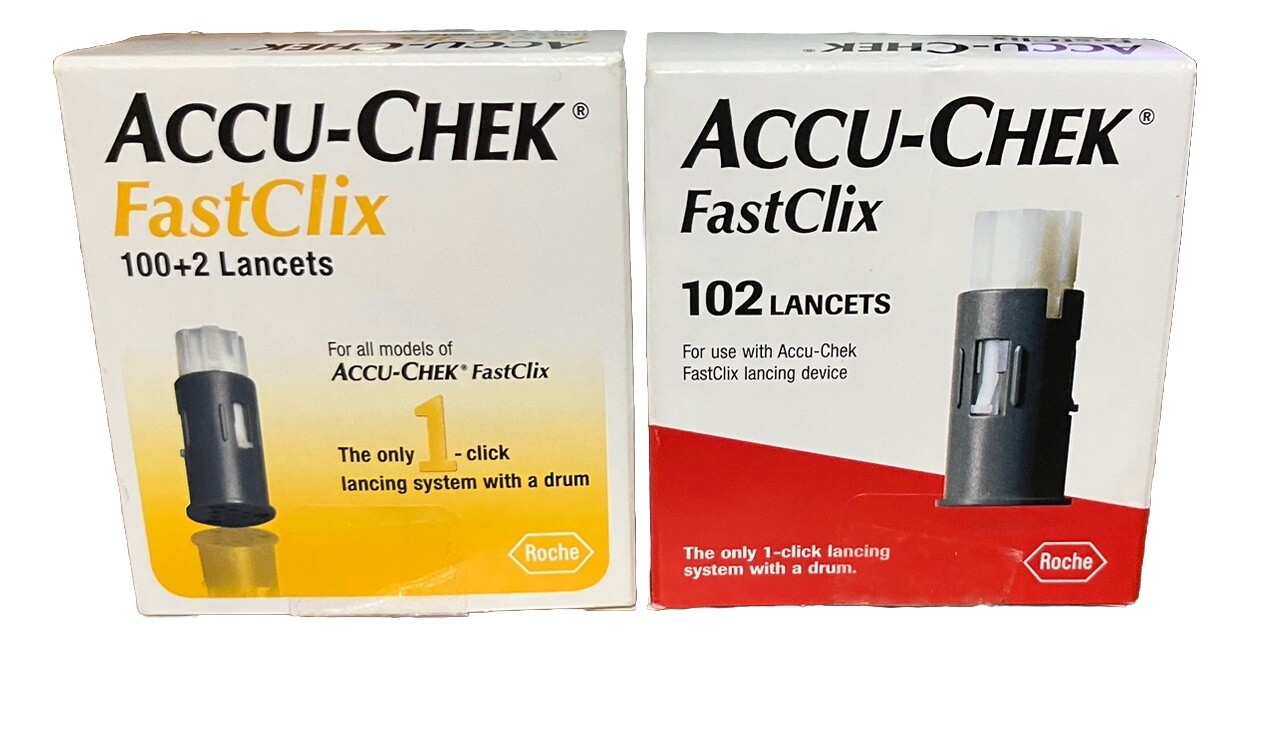Accu-Chek FastClix Lancets~2 Boxes~(204 Total)~Exp~2026/2027~$18.99 ...