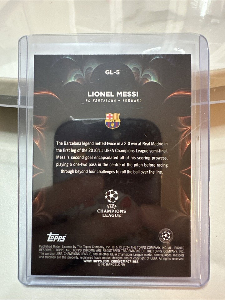 2023-24 TOPPS CHROME UEFA GOAT LIONEL MESSI GOLAZO SILVER FC BARCELONA | eBay