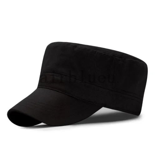 Oversize Army Cap,Cotton Flat Top Cap,Men Plain Military Running Hats M ...