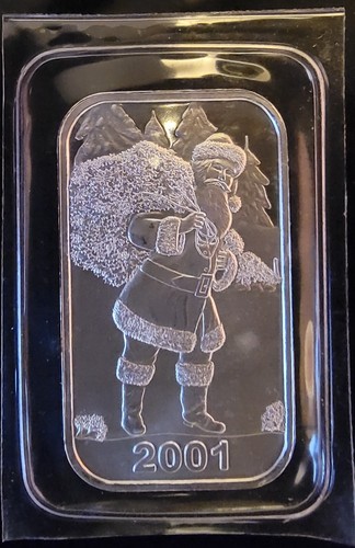 2001 Christmas Santa Presents Bel Rare Vtg Bullion-999 Silver 1 Oz ...