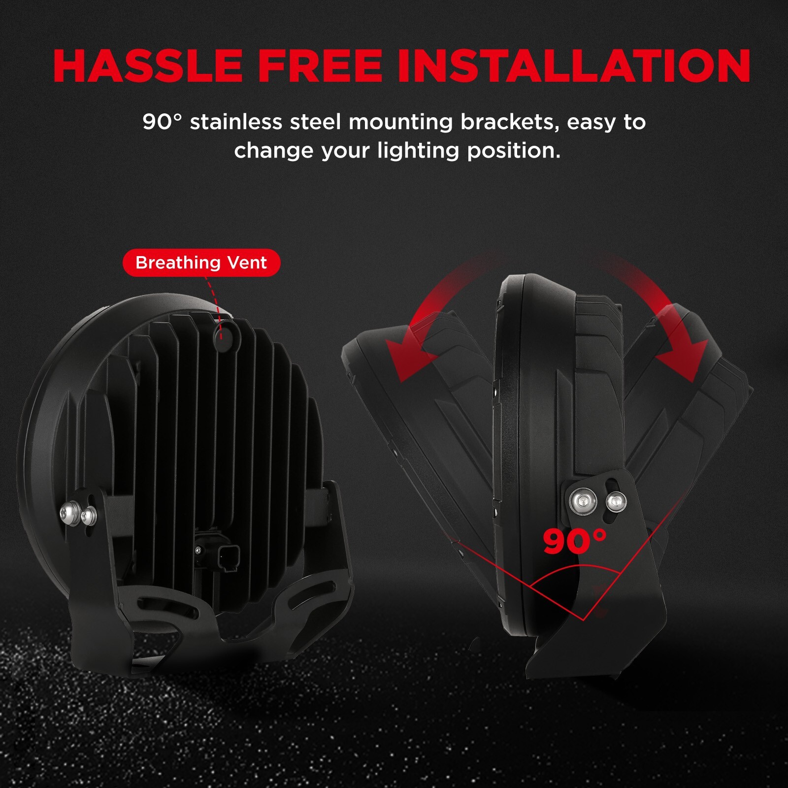 9 inch ROUND LED SPOT Driving Lights Off Road Spotlights Foglight ATV ...