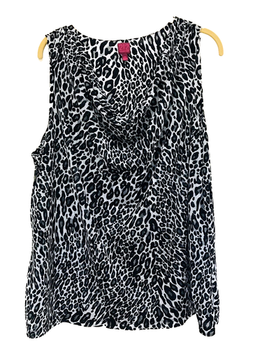 212 Collection Women SZ 1X Sleeveless Leopard Print Top Blouse Drape ...