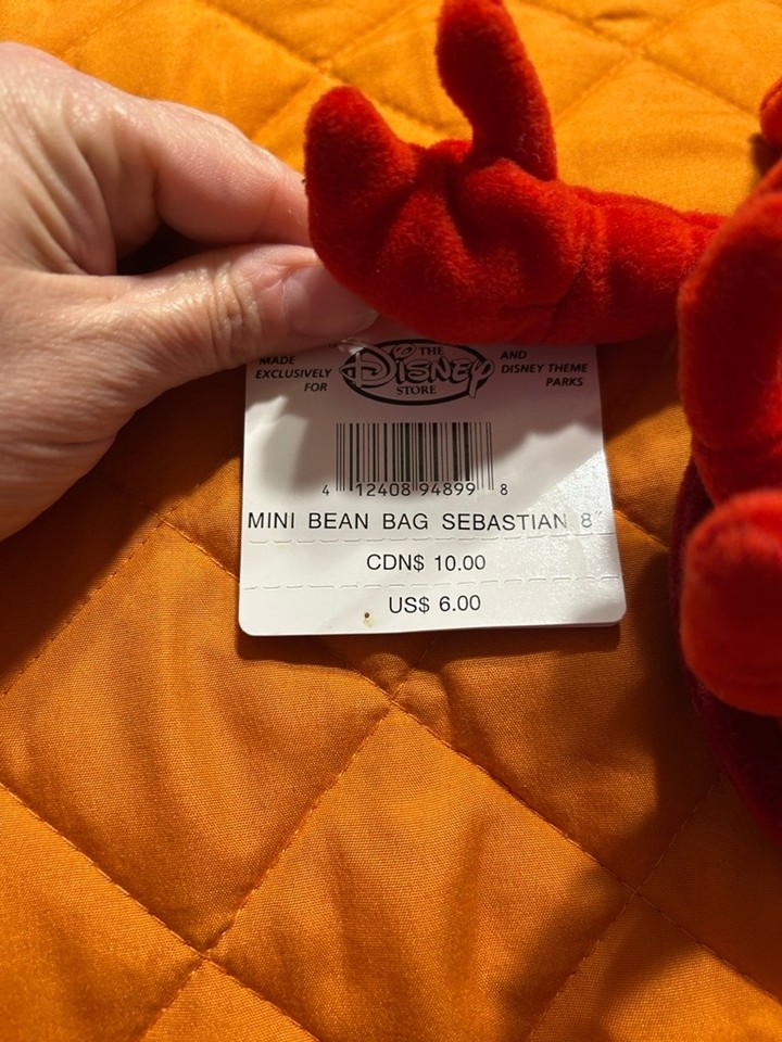 NWT Disney Store Sebastian Crab Little Mermaid Bean Bag Plush 8” | eBay