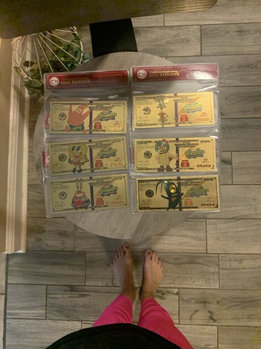 SpongeBob SquarePants Set Of 6 Gold Foil Banknotes In Protective Cases ...